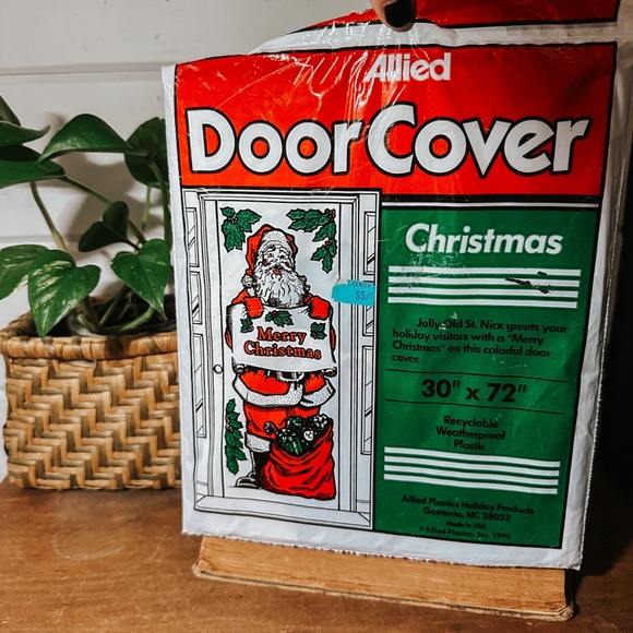 Holiday | Vintage Nib Santa Merry Christmas Plastic Door Panel Cover 3 ...